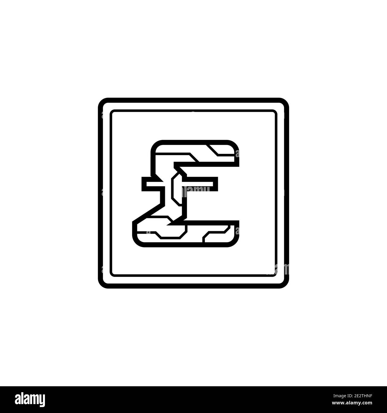 Digital currency pound sterling icon on isolated white background ...