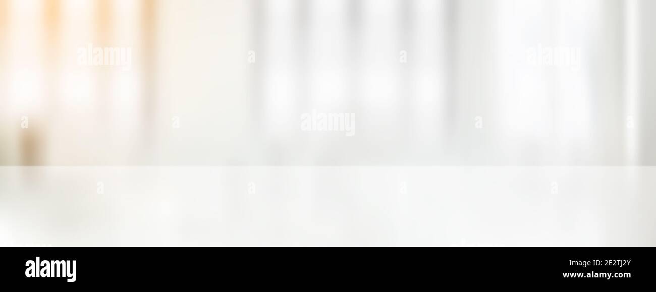 Clean white office desk blurry. Background banner wallpaper Stock Photo ...