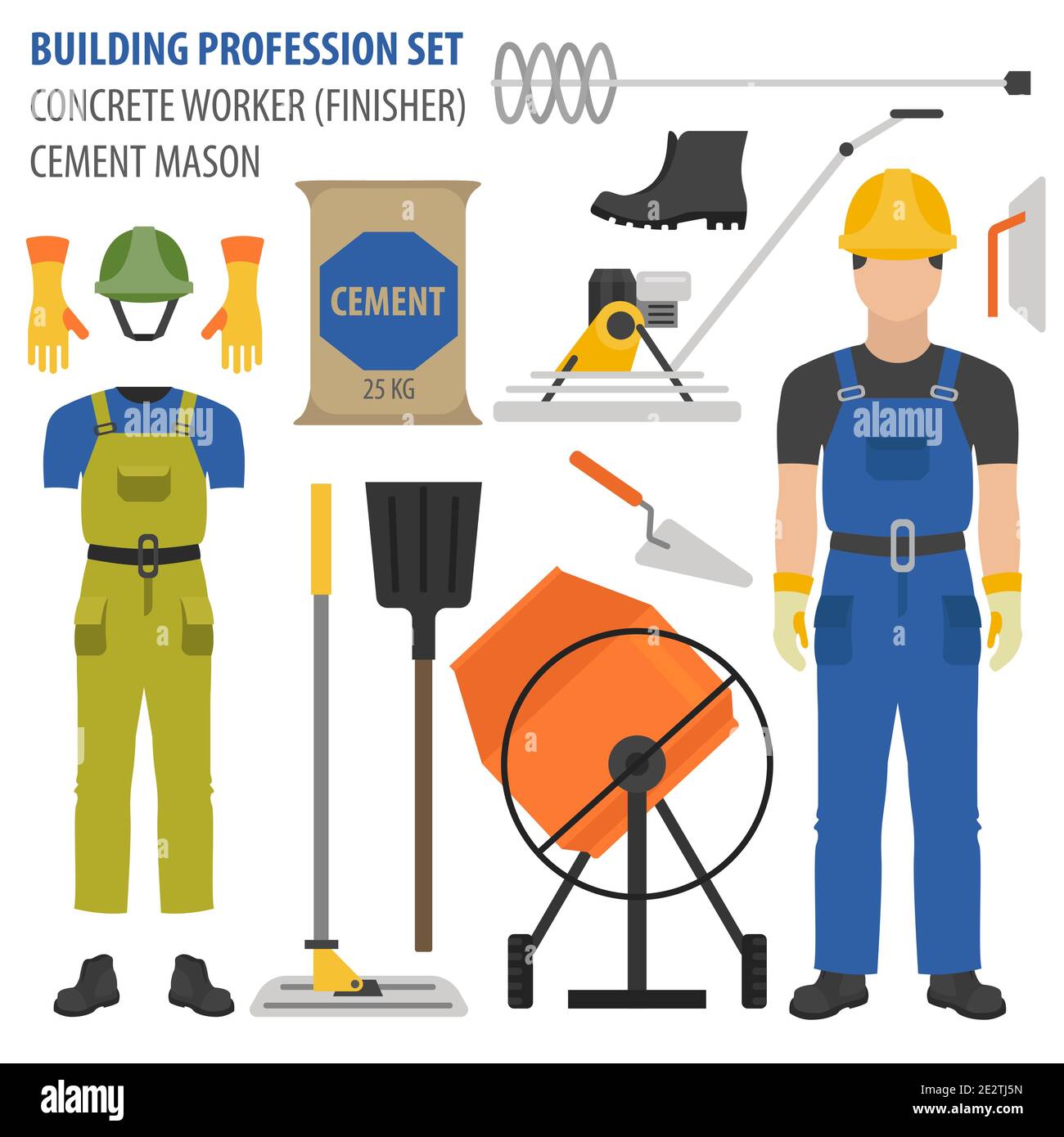 Professional construction site workers working Stock Vector Images - Alamy