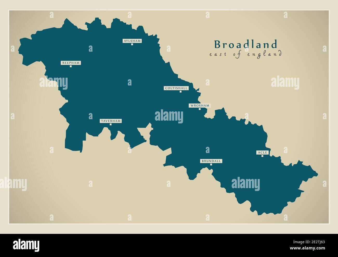 Broadland district map - England UK Stock Vector Image & Art - Alamy