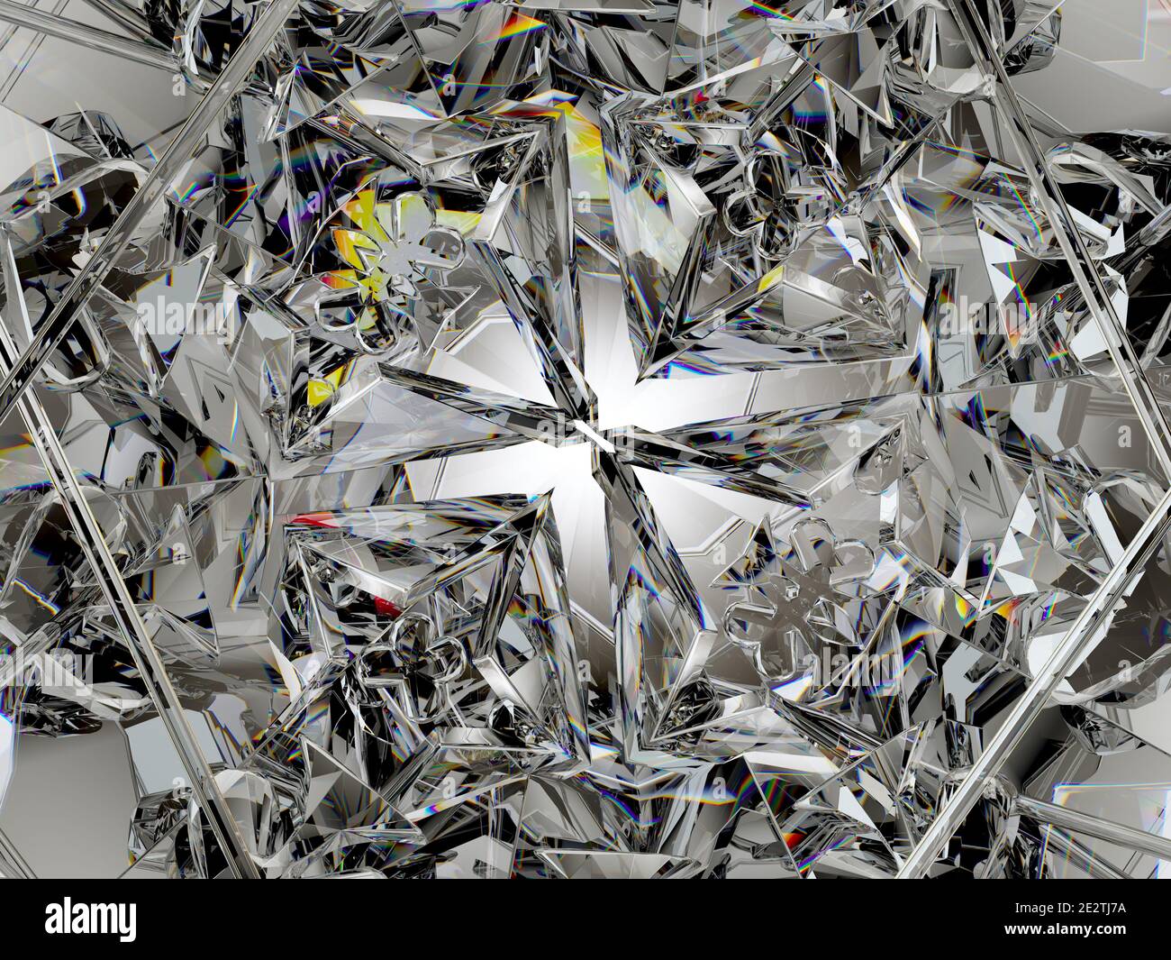 diamond structure star shape and kaleidoscope background. top view of ...