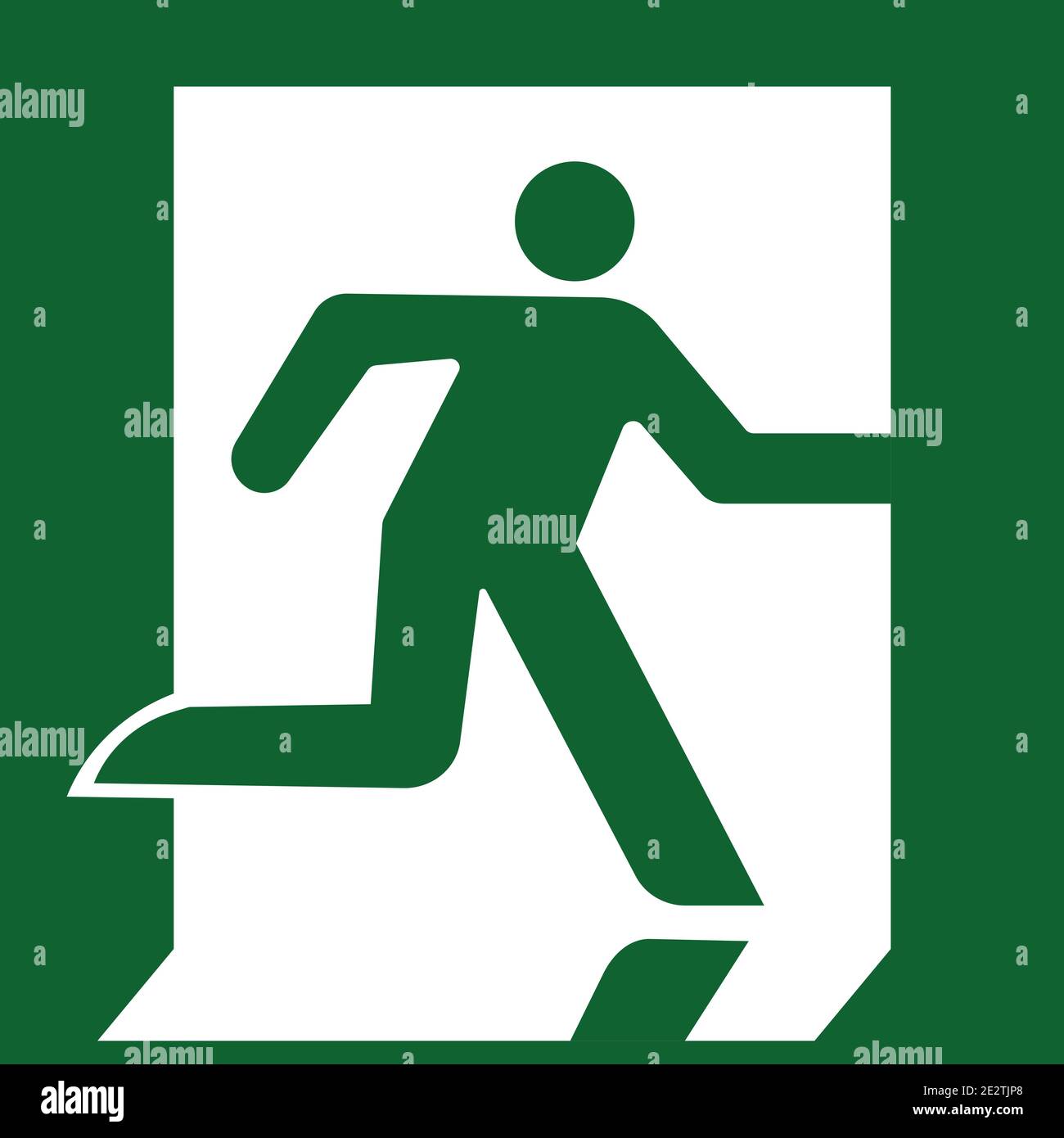 Emergency exit sign symbol right iso 7010 green vector Stock Vector Image & Art - Alamy