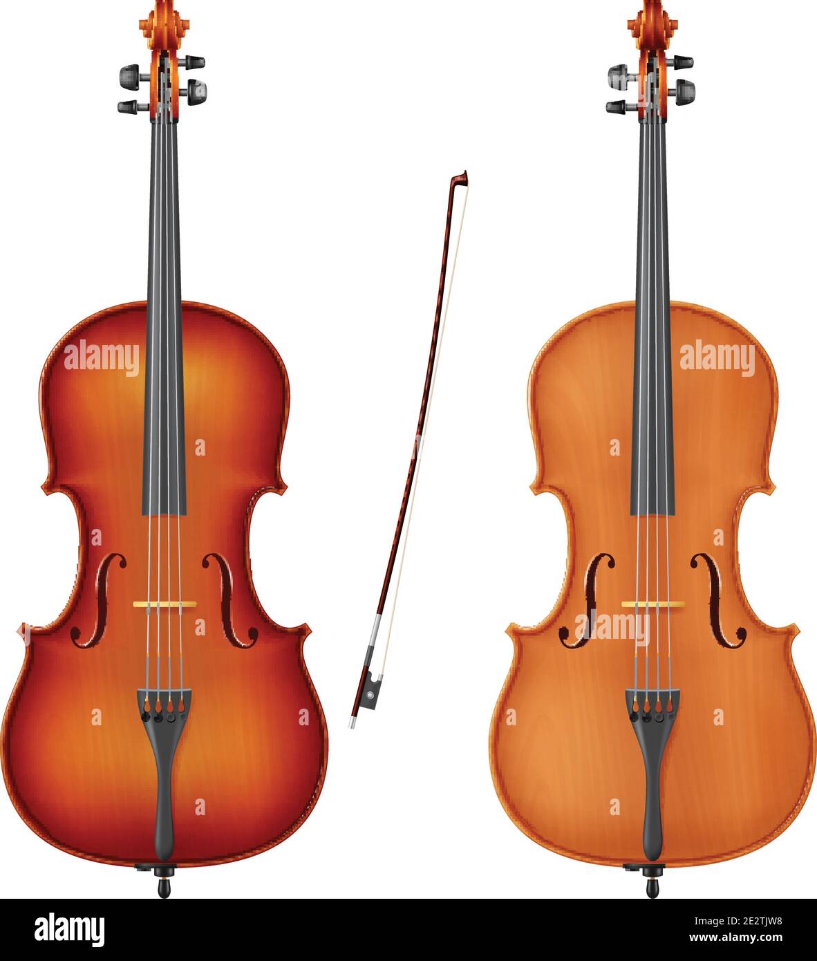 Classic cello in two color schemes. Photo-realistic vector illustration ...