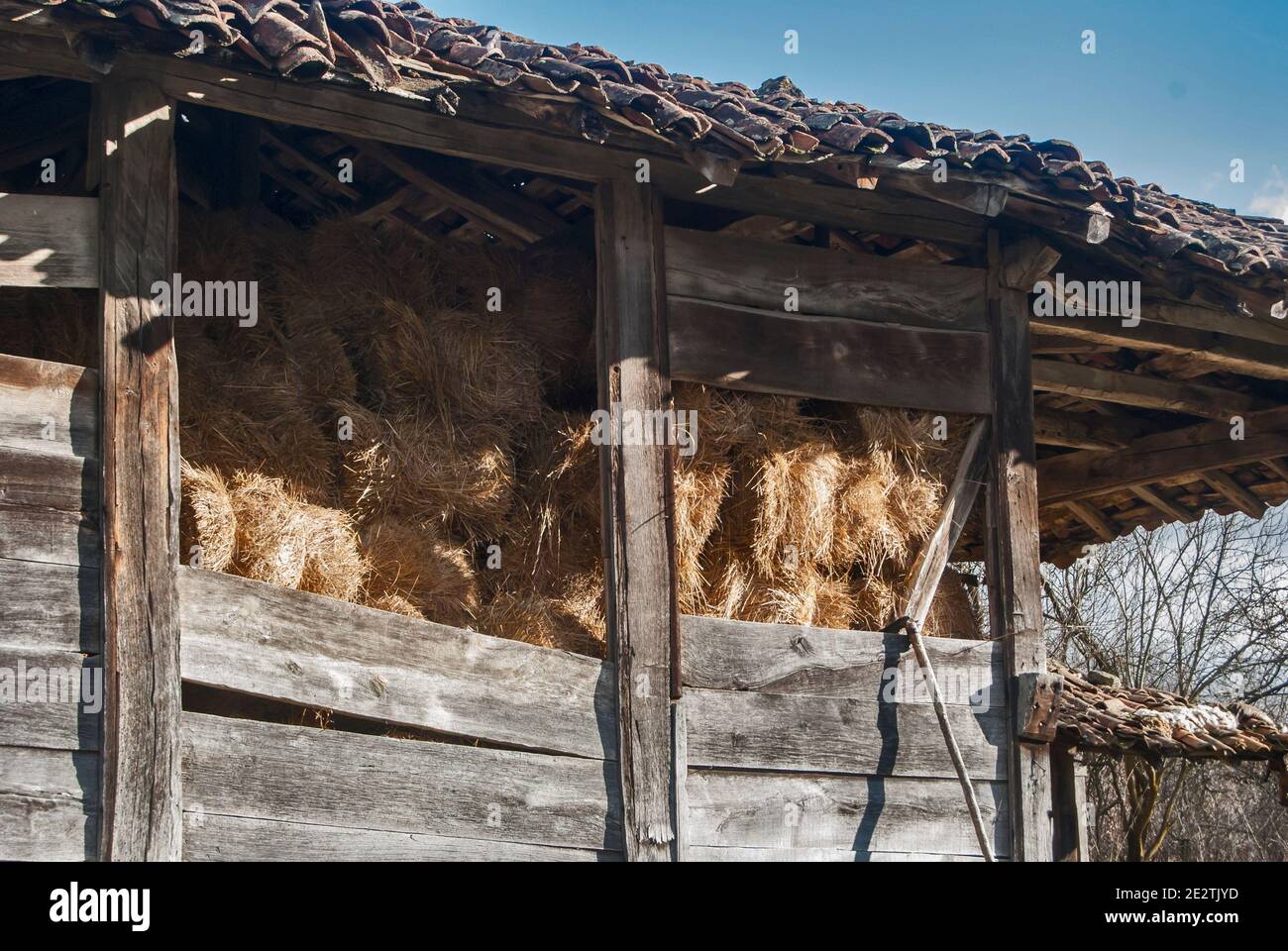 Old weathered rural hay barn closeup Stock Photo - Alamy