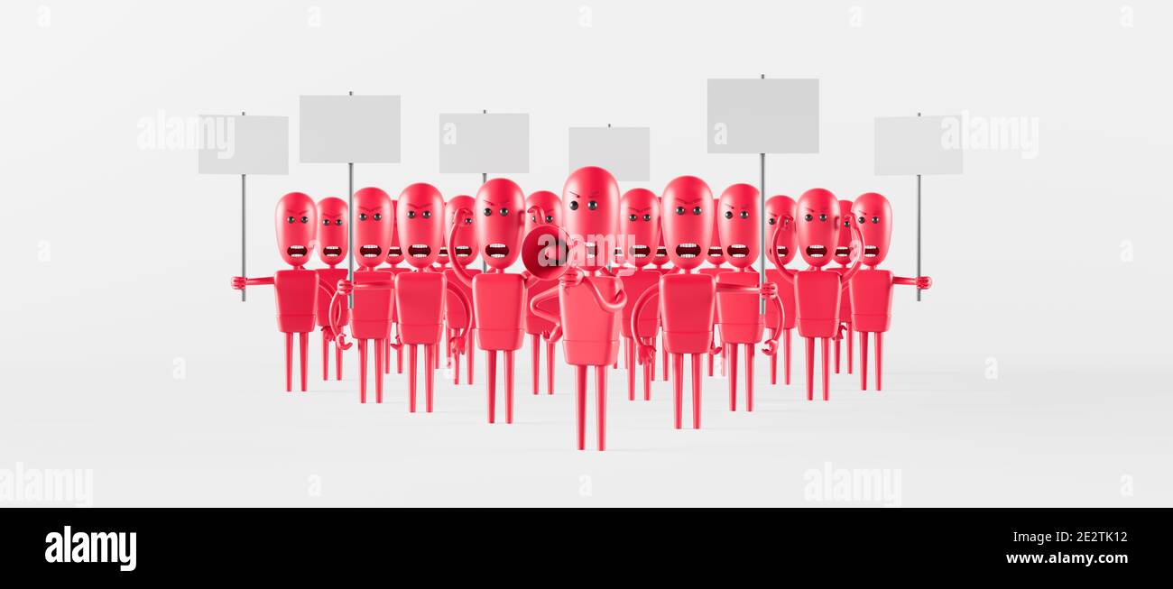 Protest and strike, demonstration and revolution concept. Political and ...