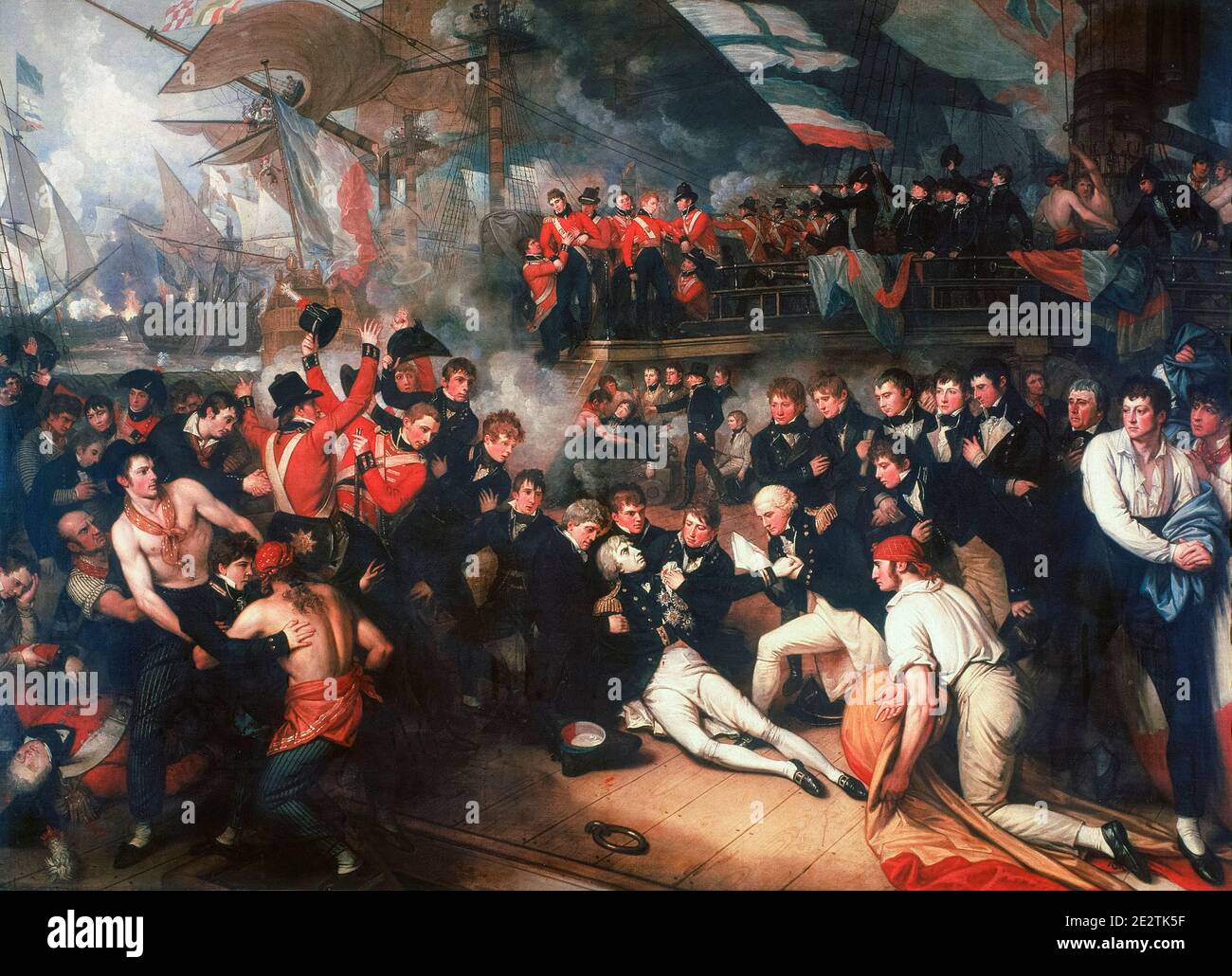 The Death of Nelson, painting by Benjamin West, 1806 Stock Photo - Alamy