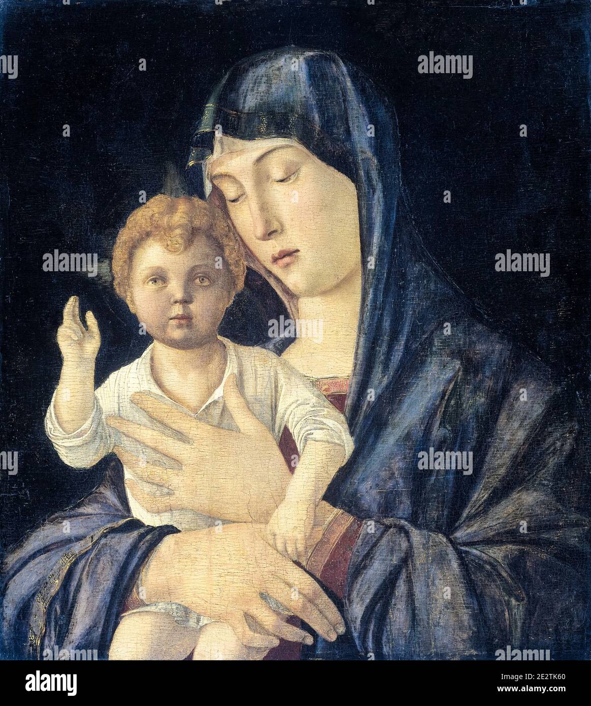 Madonna and Child, painting by Giovanni Bellini, 1470-1480 Stock Photo ...