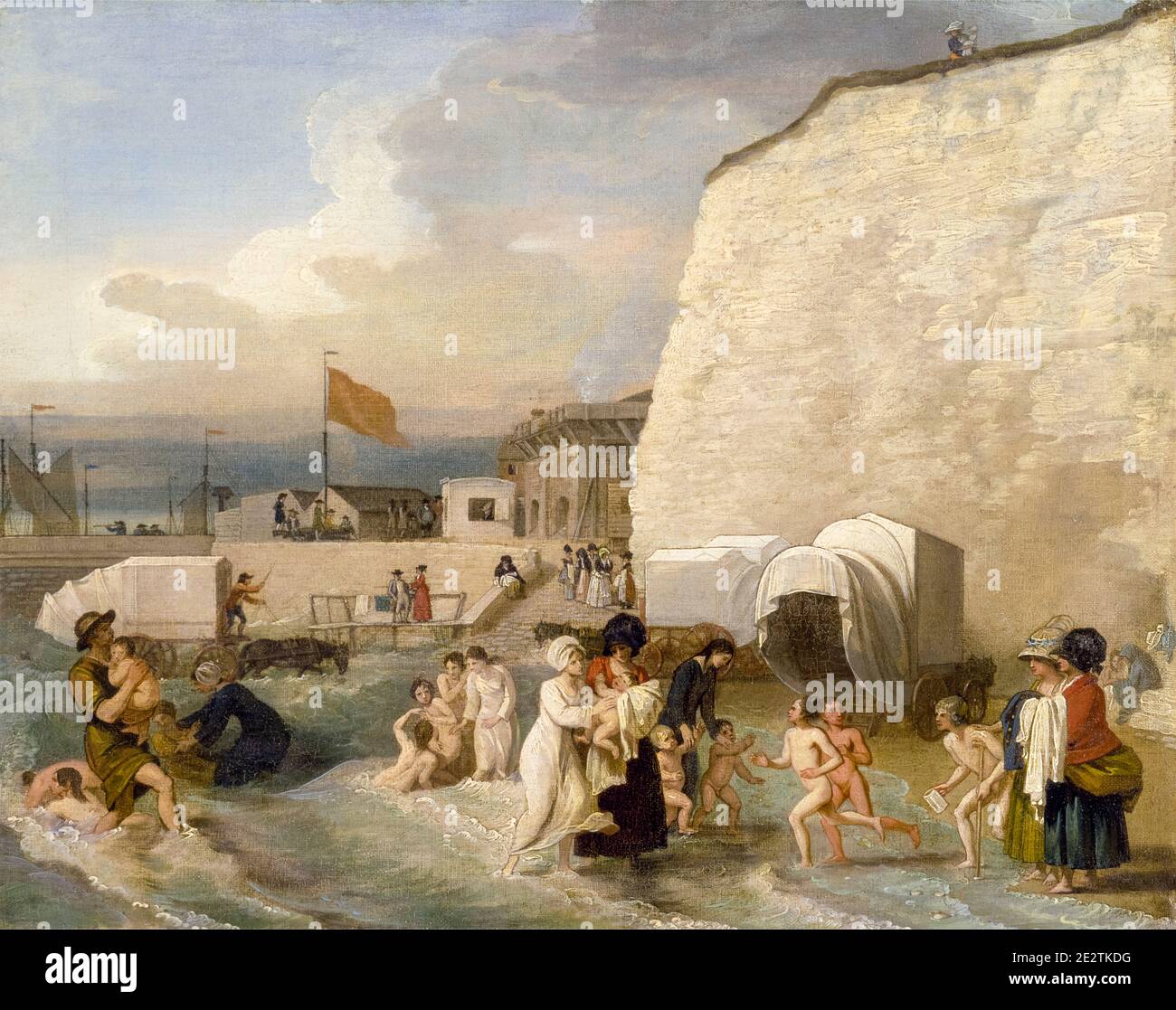 Benjamin West, The Bathing Place at Ramsgate, landscape painting, circa ...