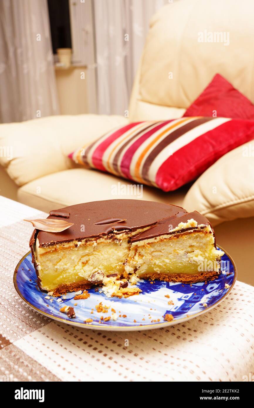 Chocolate covered cream cake Stock Photo - Alamy Chocolate covered cream cake Stock Photo - Alamy