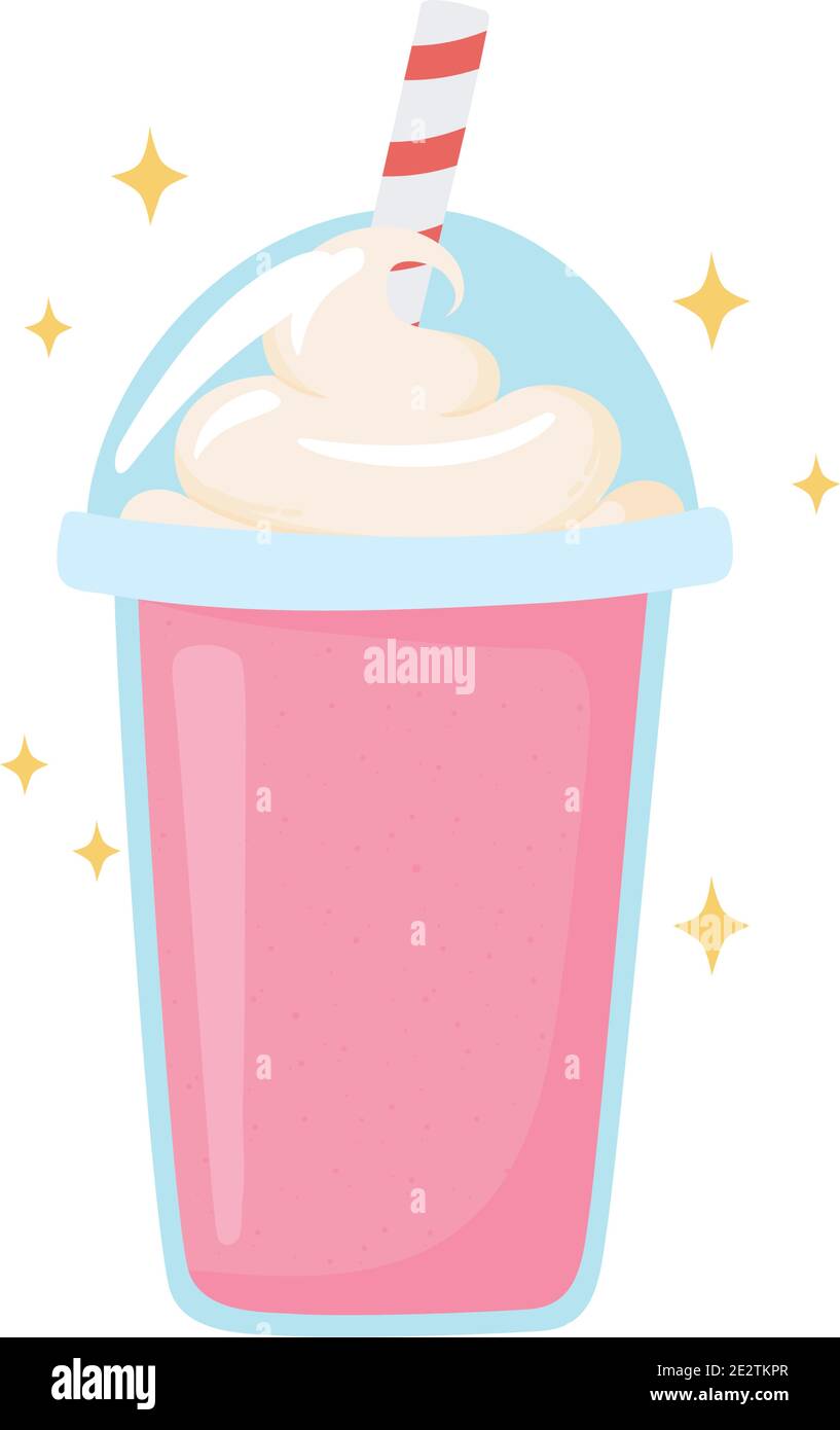 milkshake fresh, milk dairy product cartoon icon vector illustration ...