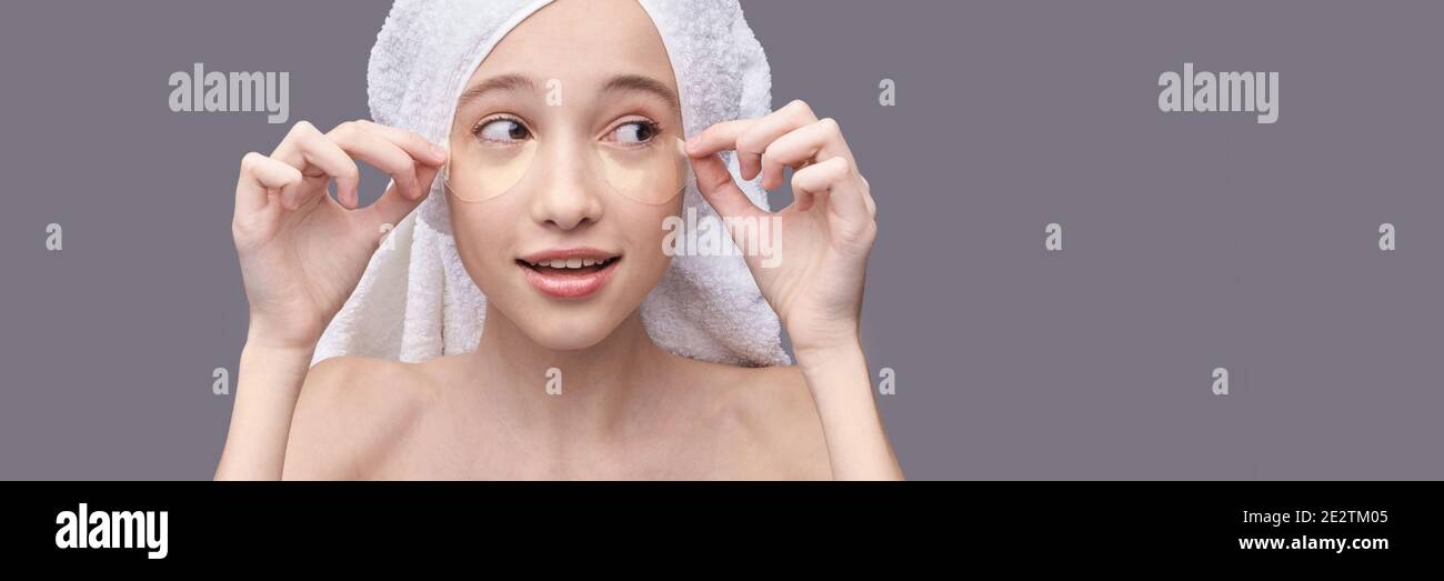 Eye patch procedure. Facial treatment. Dermatology spa. Detox therapy ...