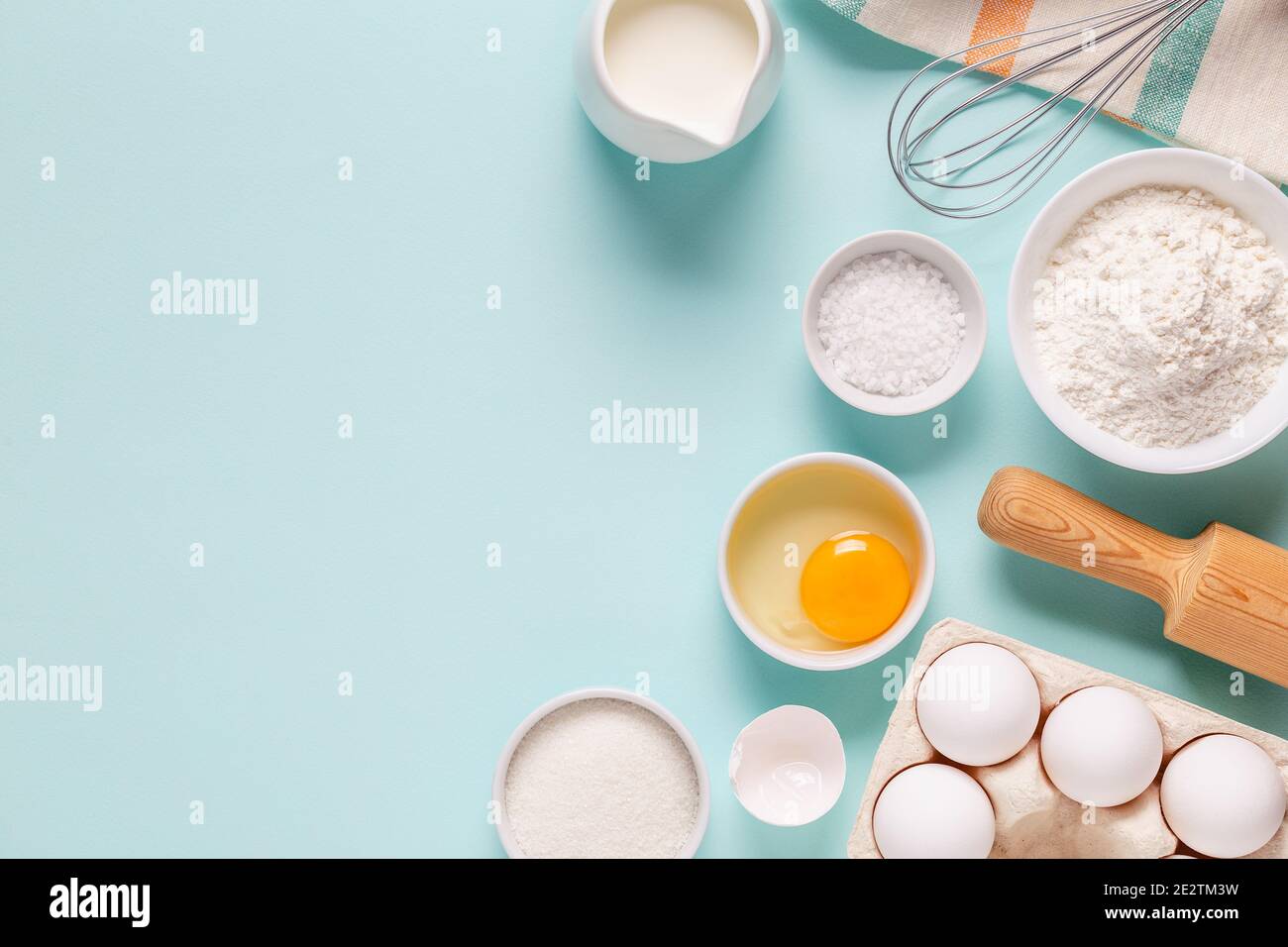 Baking or cooking background. Ingredients, kitchen items for baking ...