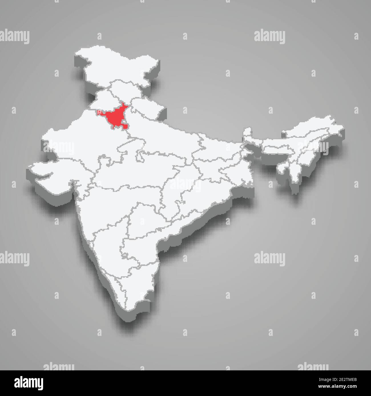 Haryana state location within India 3d isometric map Stock Vector Image ...