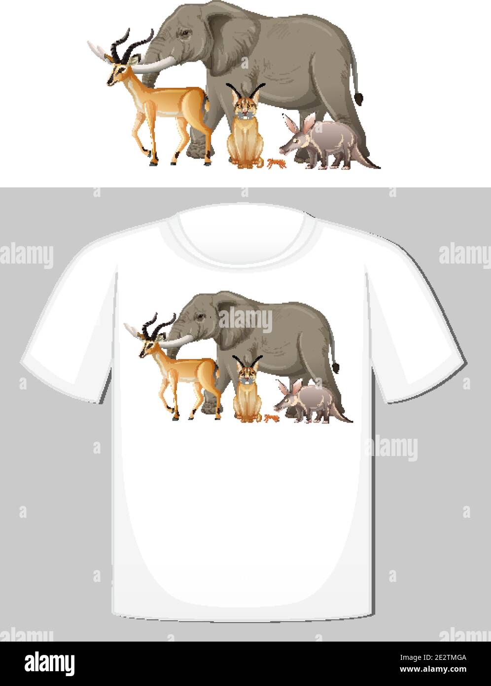 Group of wild animals design for t-shirt illustration Stock Vector ...