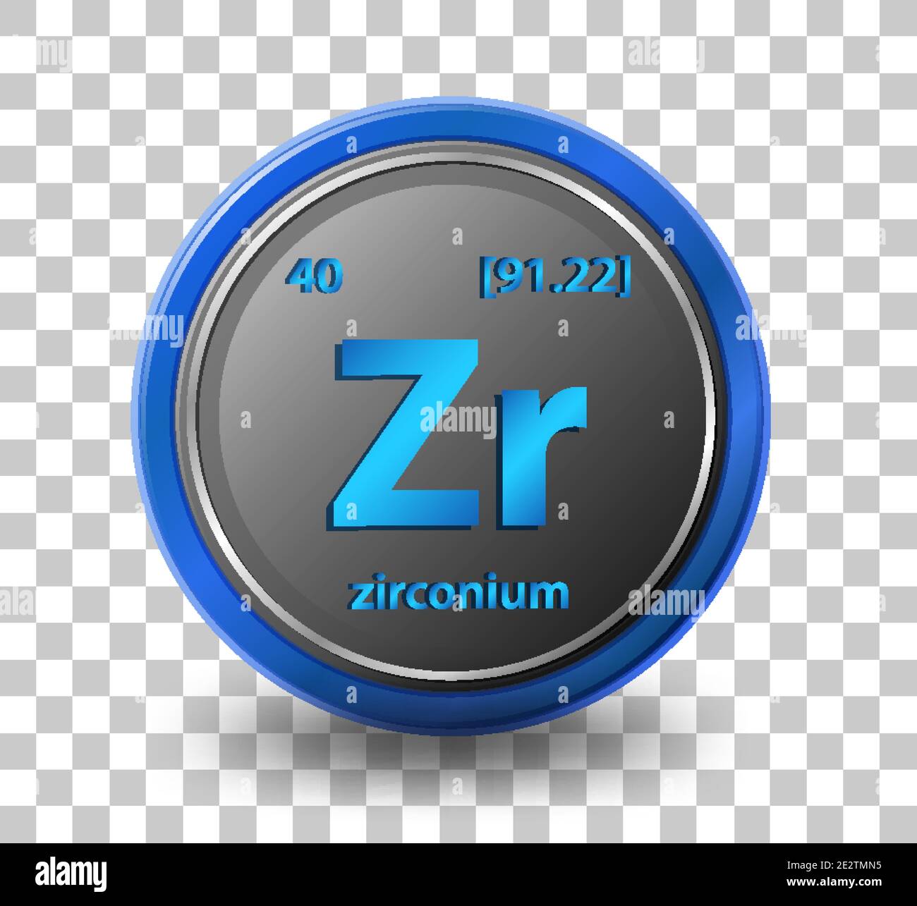 Zirconium chemical element. Chemical symbol with atomic number and ...