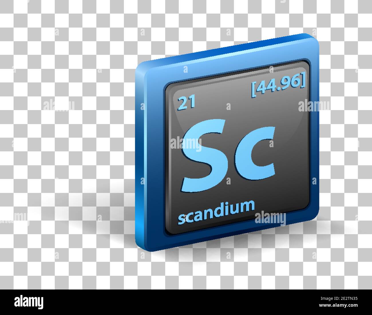 Scandium chemical element. Chemical symbol with atomic number and ...