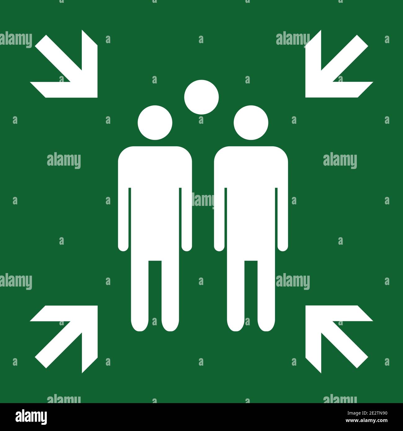 Assembly point emergency sign symbol green vector Stock Vector Image ...