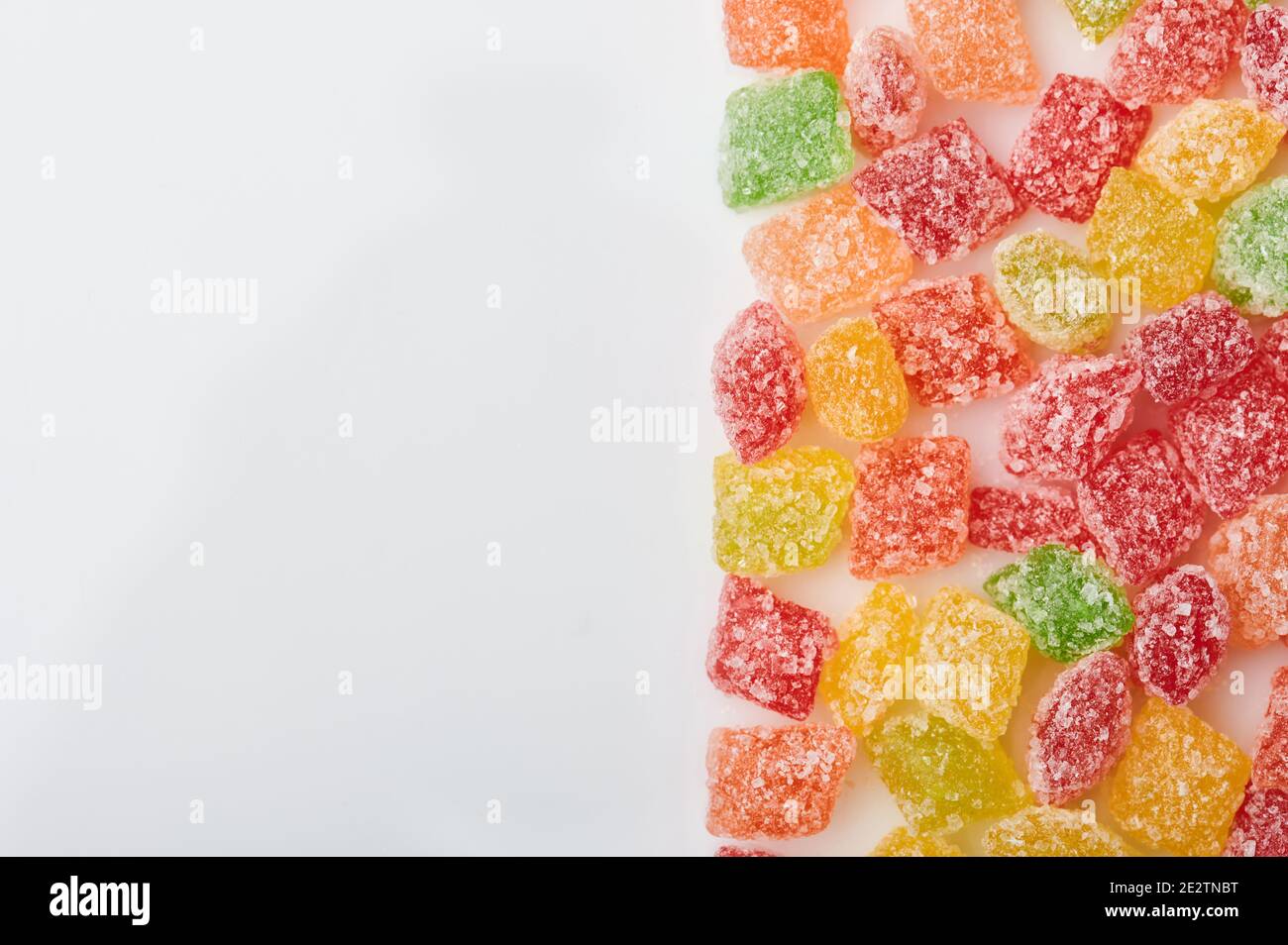 Vibrant color candies with sugar and copy space Stock Photo - Alamy