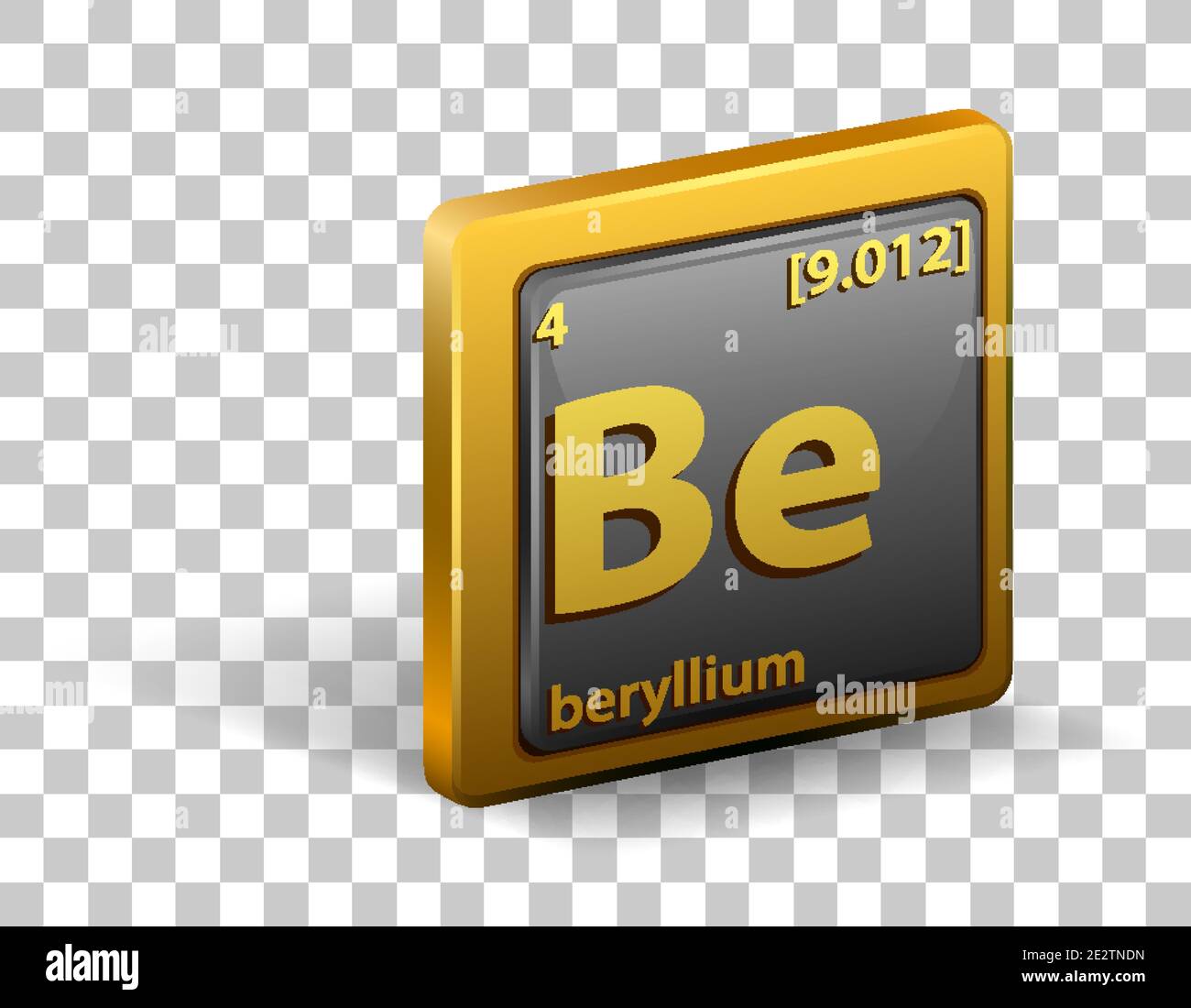 Beryllium chemical element. Chemical symbol with atomic number and ...