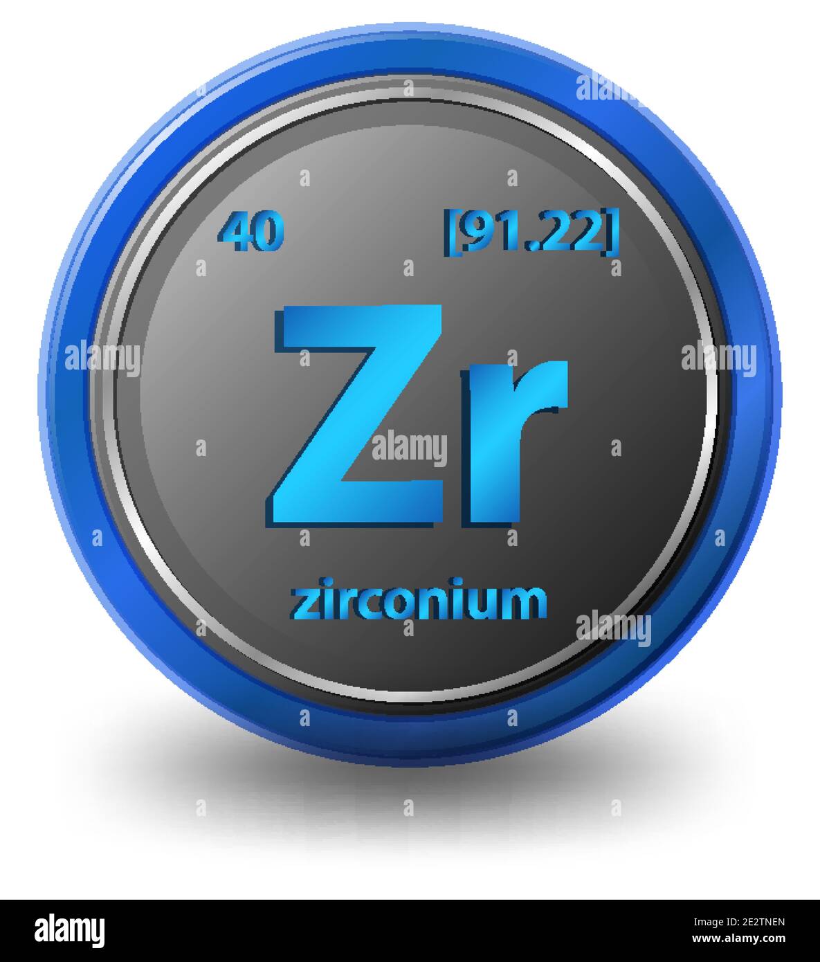 Zirconium chemical element. Chemical symbol with atomic number and ...