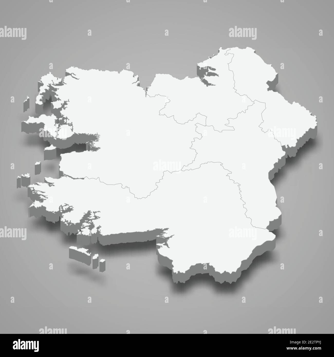 3d isometric map of Connacht is a province of Ireland, vector ...