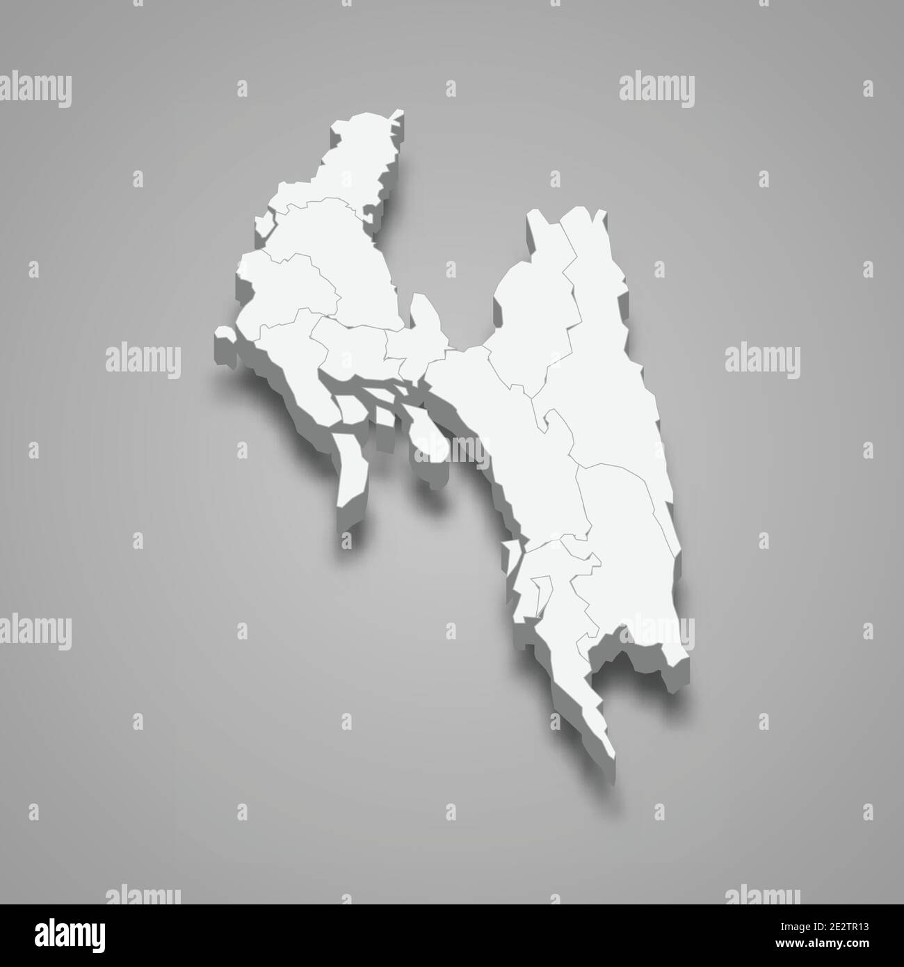 3d isometric map of Chittagong is a division of Bangladesh, vector ...