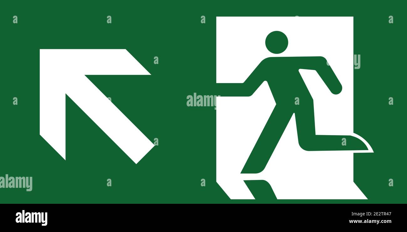 Emergency exit sign symbol vector green white Stock Vector Image & Art ...