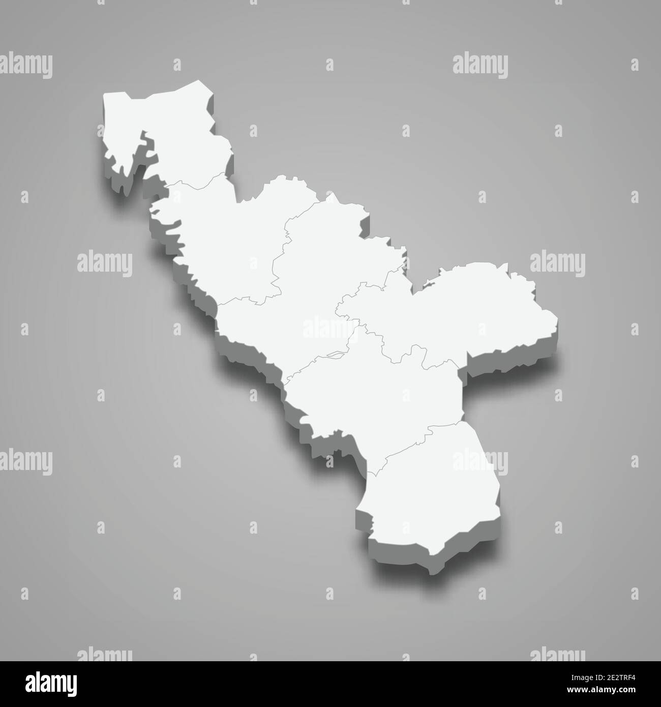 3d isometric map of Halland is a county of Sweden, vector illustration ...