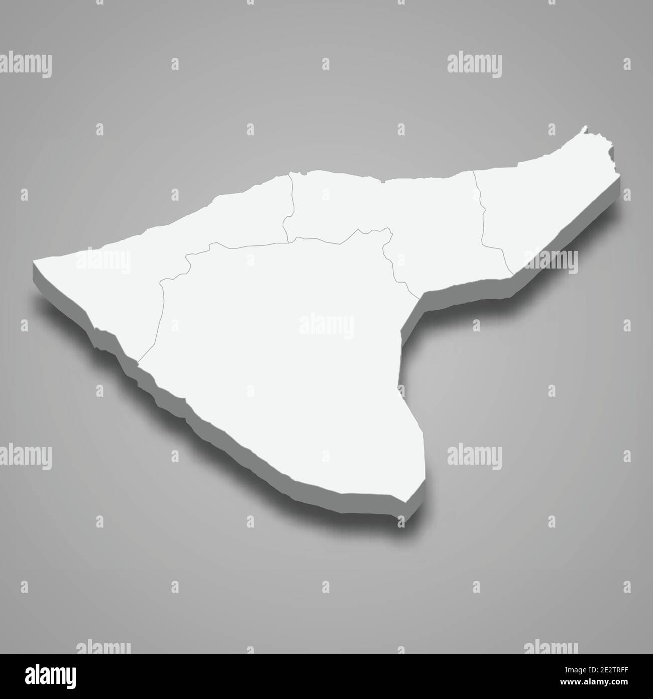 3d isometric map of Hasaka is a province of Syria, vector illustration ...