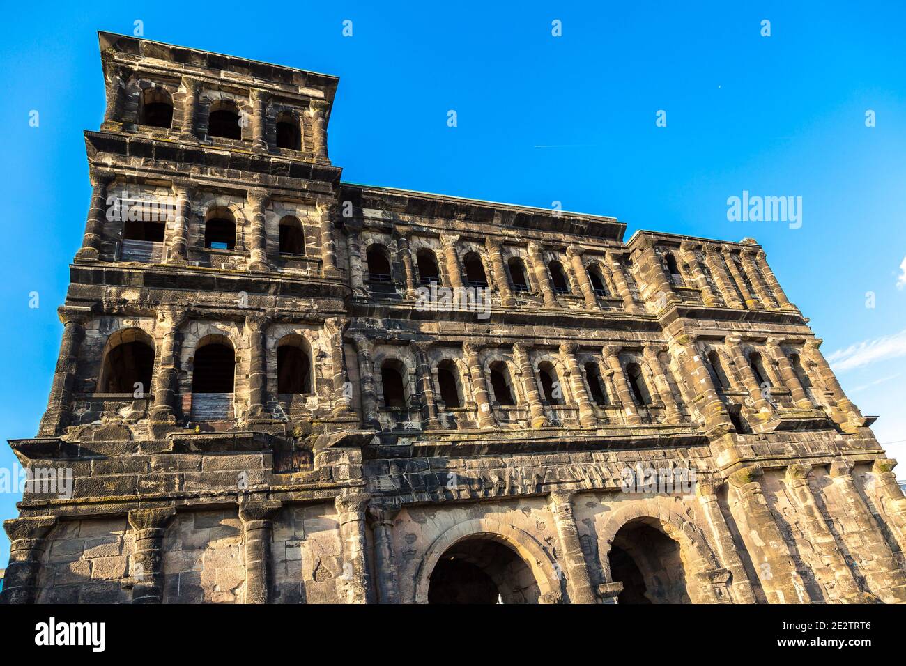The Porta Nigra (Black Gate) in Trier in a beautiful summer day ...