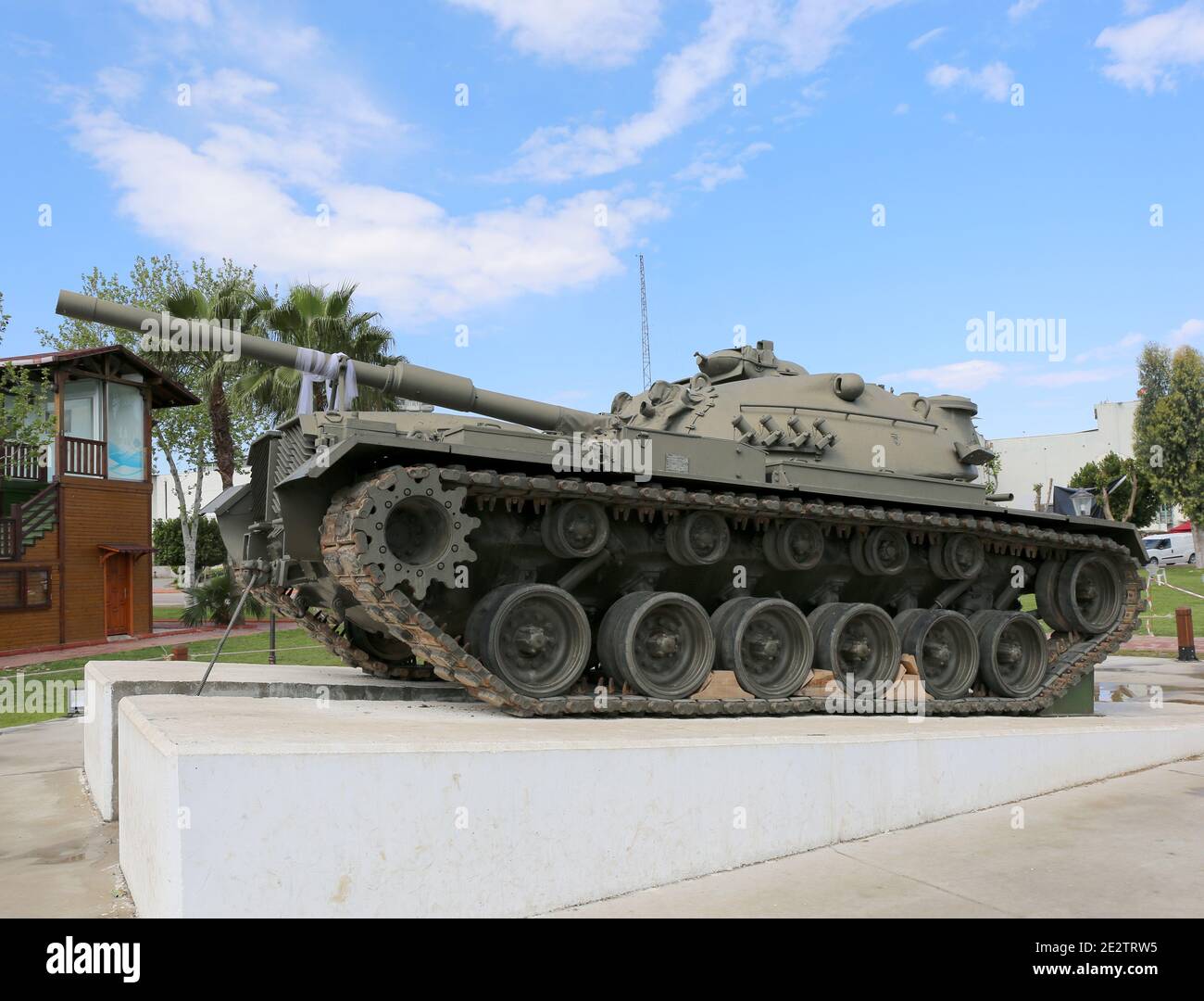 Old Tank on display at Central Park in Adana,Turkey Stock Photo - Alamy