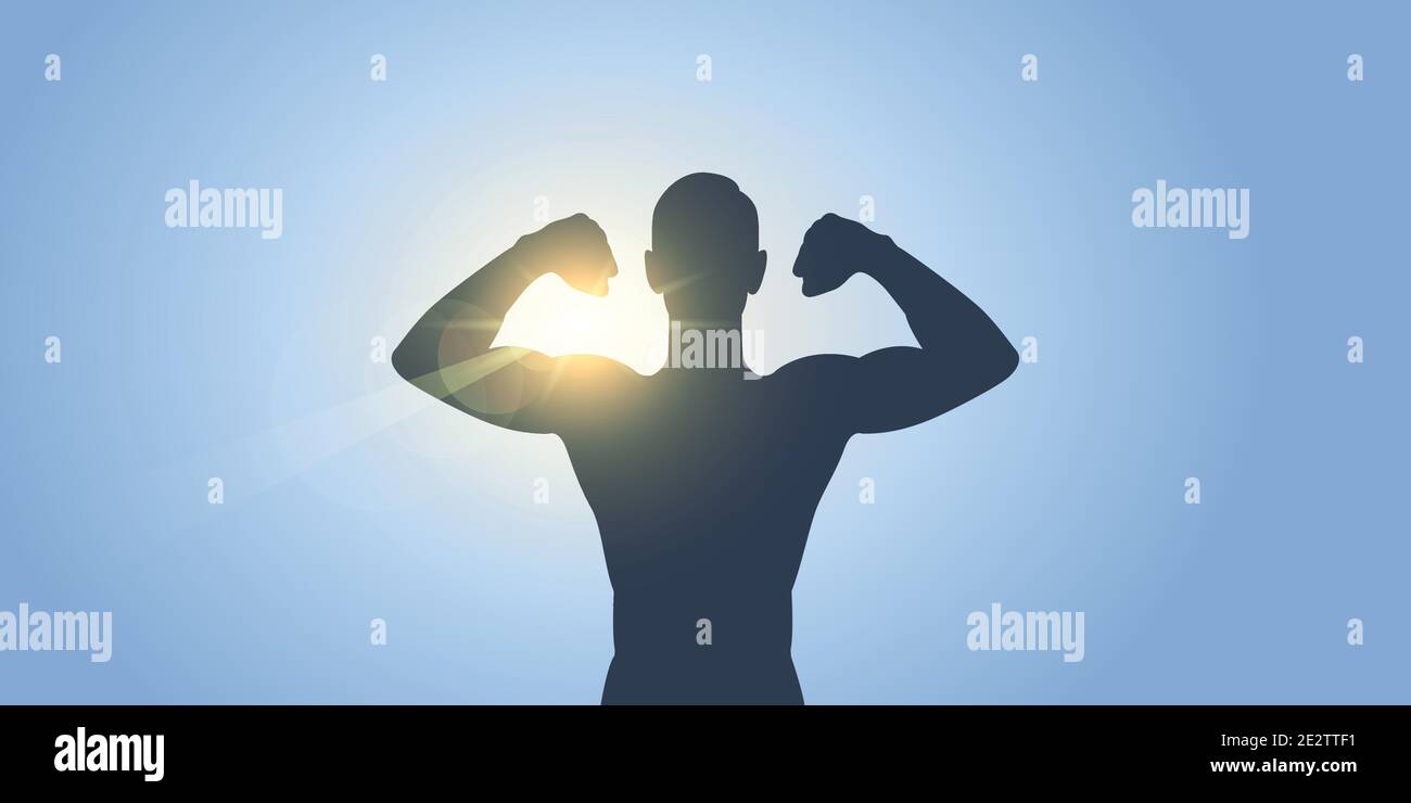 Muscle man silhouette hi-res stock photography and images - Alamy