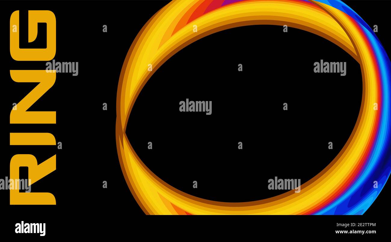 Template of card with glowing magic ring on black background. Vector ...