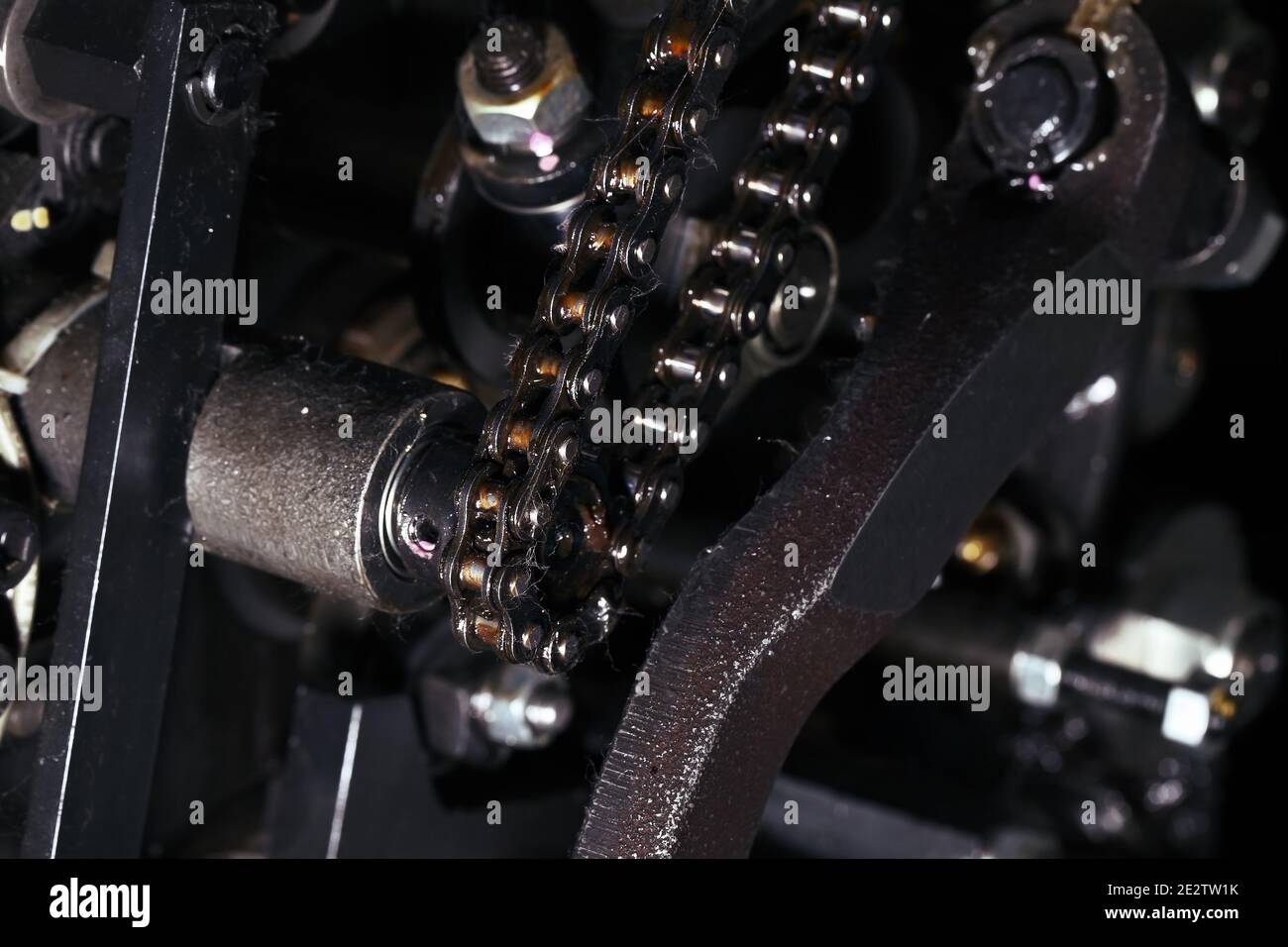 Chain mechanism in the engine Stock Photo - Alamy