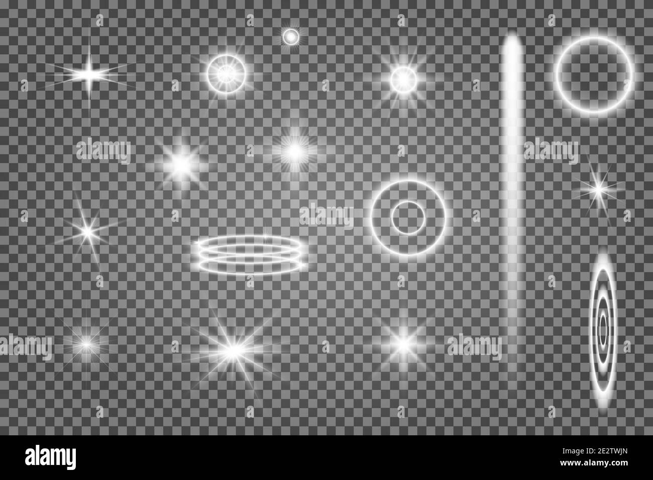 Light glow. Vector flare effect on transparent background. Star shine ...