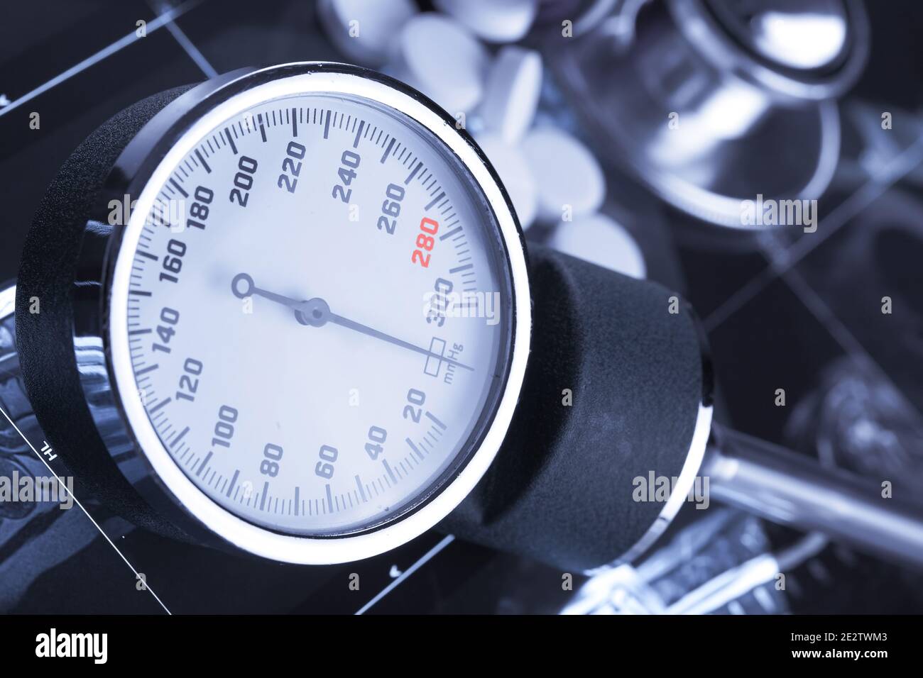 Clock face Of mechanical Tonometer for control Of blood pressure Stock ...