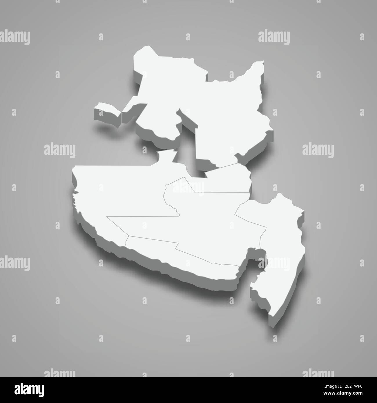 3d isometric map of Soccsksargen is a region of Philippines, vector ...