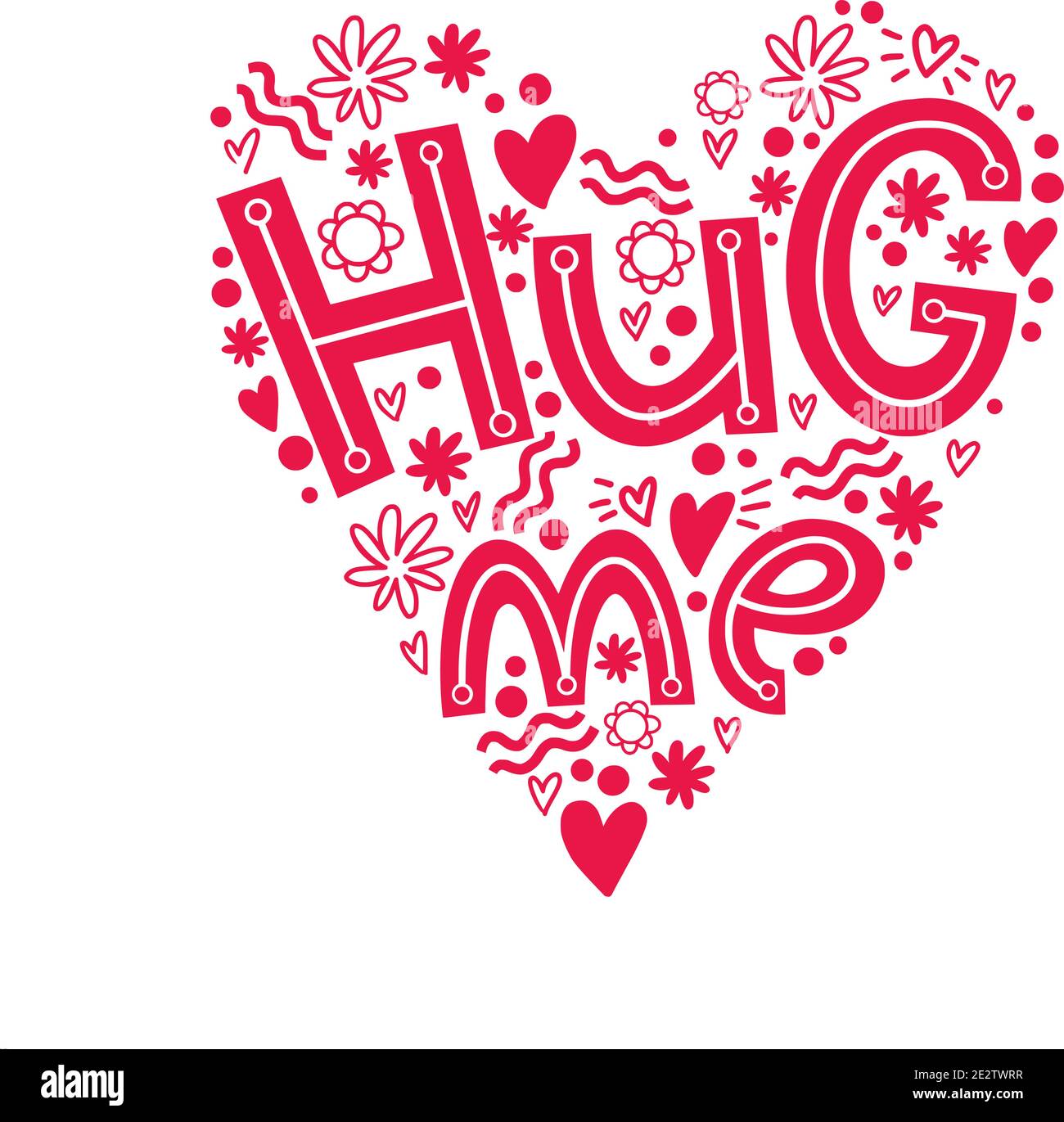 Vector lettering hug me. Valentines Day Stock Vector Image & Art - Alamy
