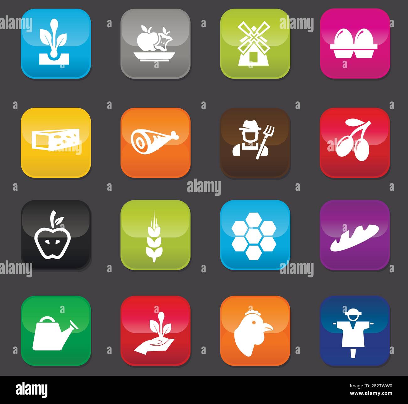 Agriculture and farming icon set for web sites and user interface ...