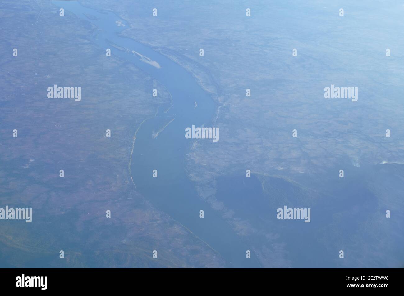 landscape of cloud floating on sky through window plane Stock Photo - Alamy