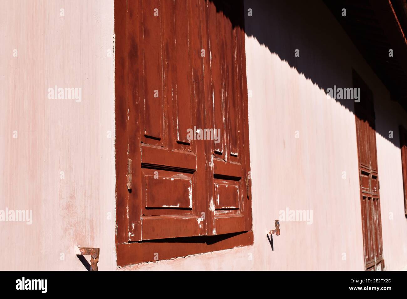 wooden window on wall at Thien Mu temple in Vietnam Stock Photo - Alamy