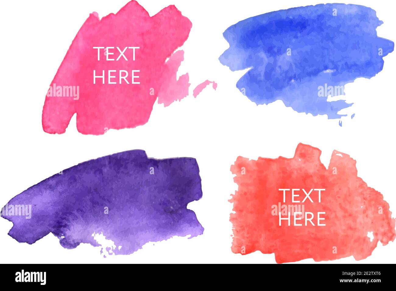 Vector watercolor ink spot. Set brush stroke on paper texture. Dry ...