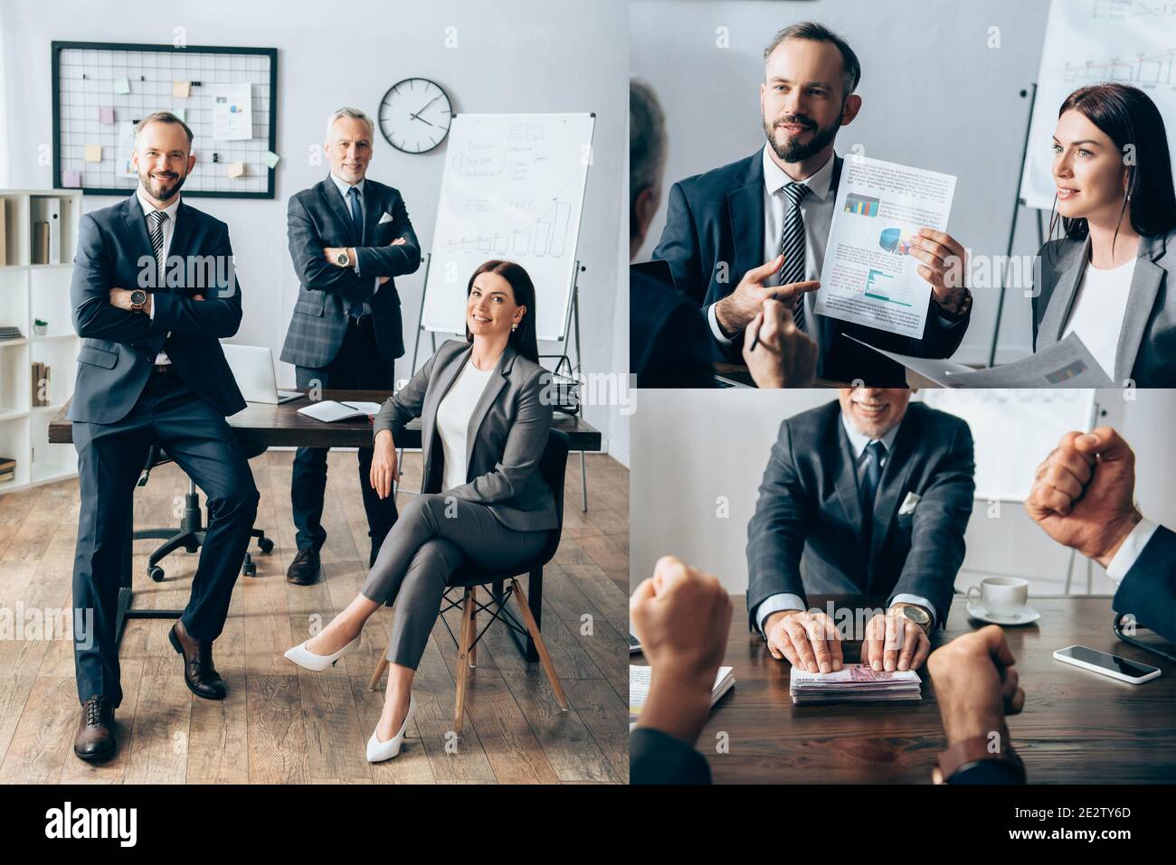 Collage business people working hi-res stock photography and images - Alamy