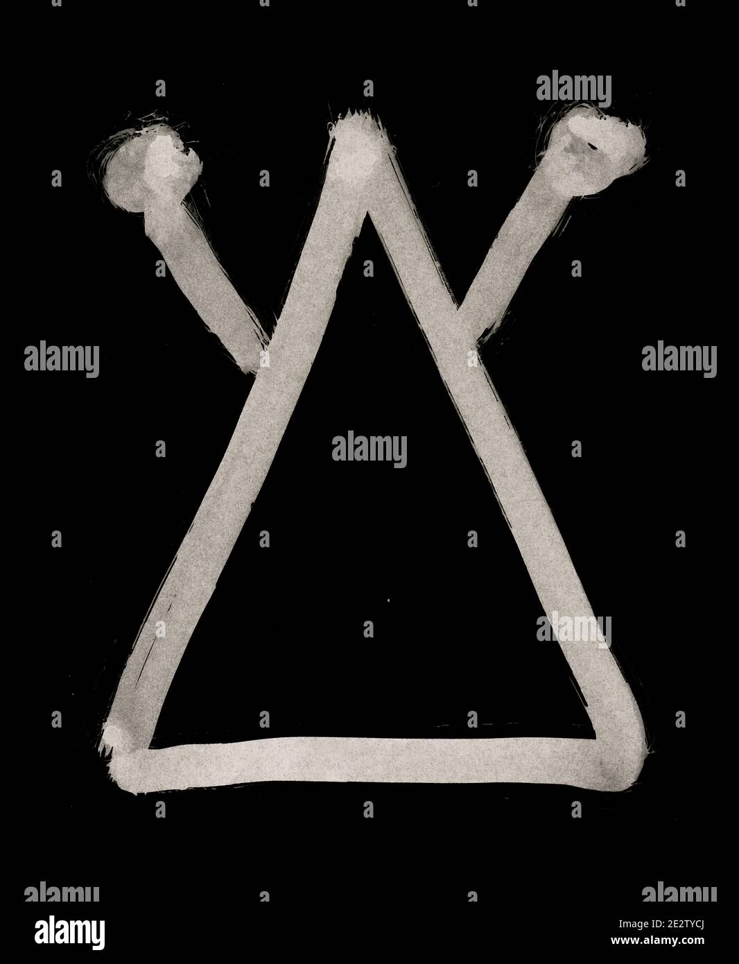 Hobo Sign - 106 - Man With Gun Inverted Stock Photo - Alamy