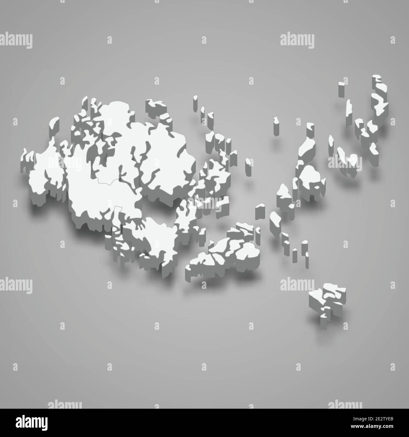 3d isometric map of Aland is a region of Finland, vector illustration ...