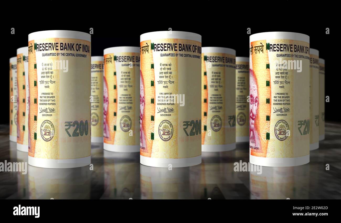 Indian rupee rolls 3d hi-res stock photography and images - Alamy