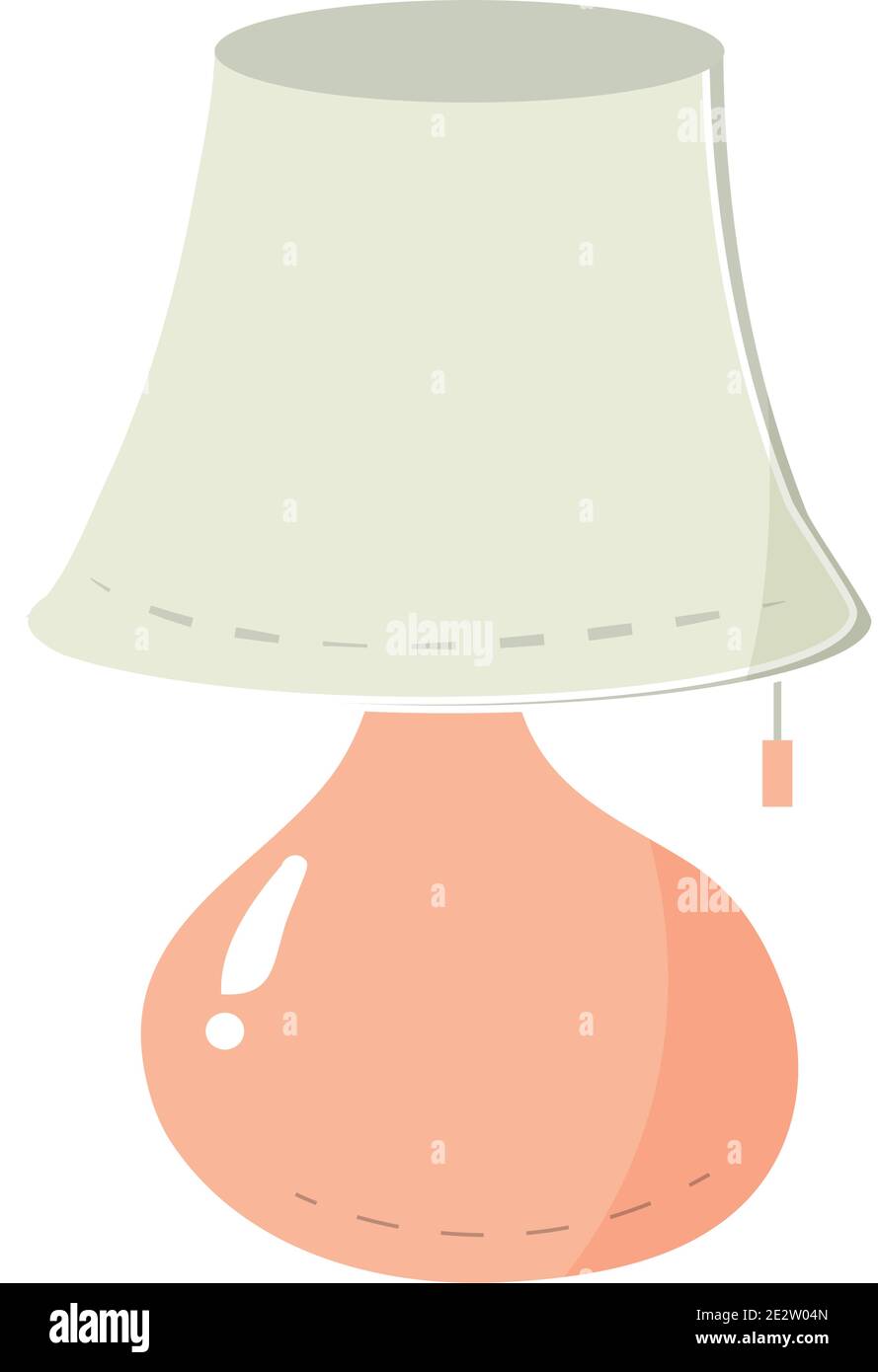 lamp interior decoration cartoon hygge style vector illustration Stock ...