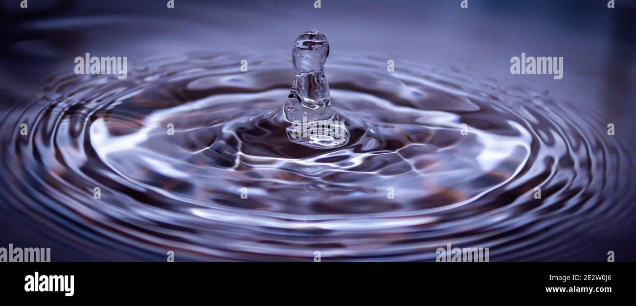 Water drop. Blue. Fresh Stock Photo - Alamy