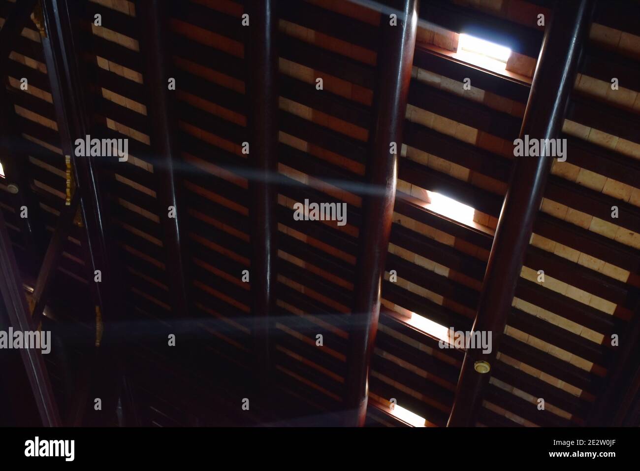 sunbeam through window at Thien Mu temple in Vietnam Stock Photo - Alamy