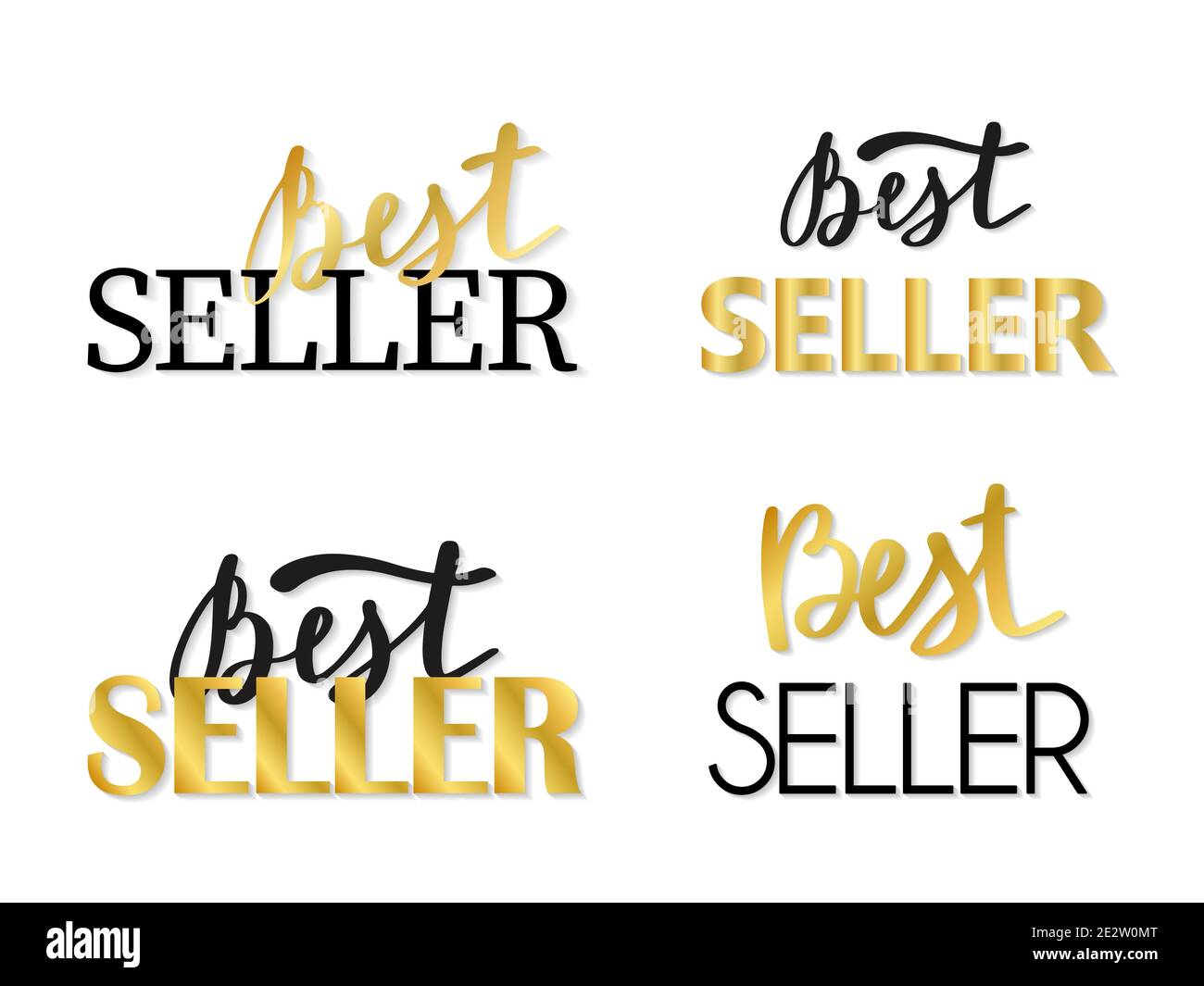 Best Seller hand drawn phrases set isolated on white background ...